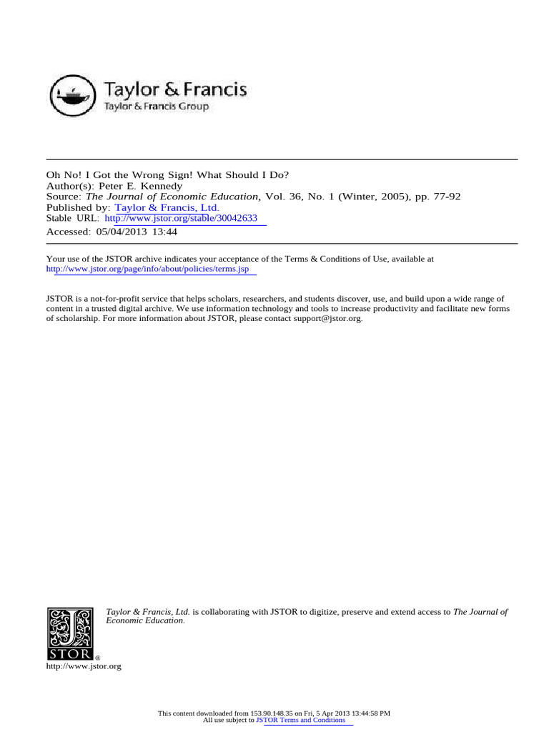Oh No I GOT A WRONG SIGN | PDF | Scholarly Communication