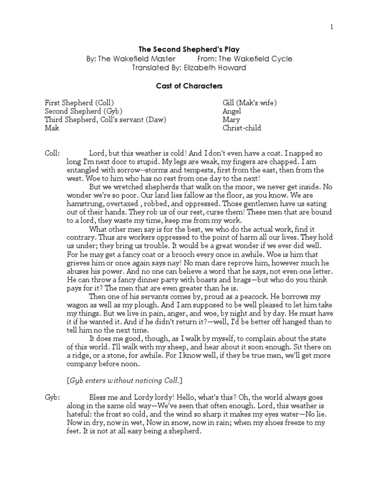The Second Shepherd's Play Overview | PDF | Sheep | Religion And Belief