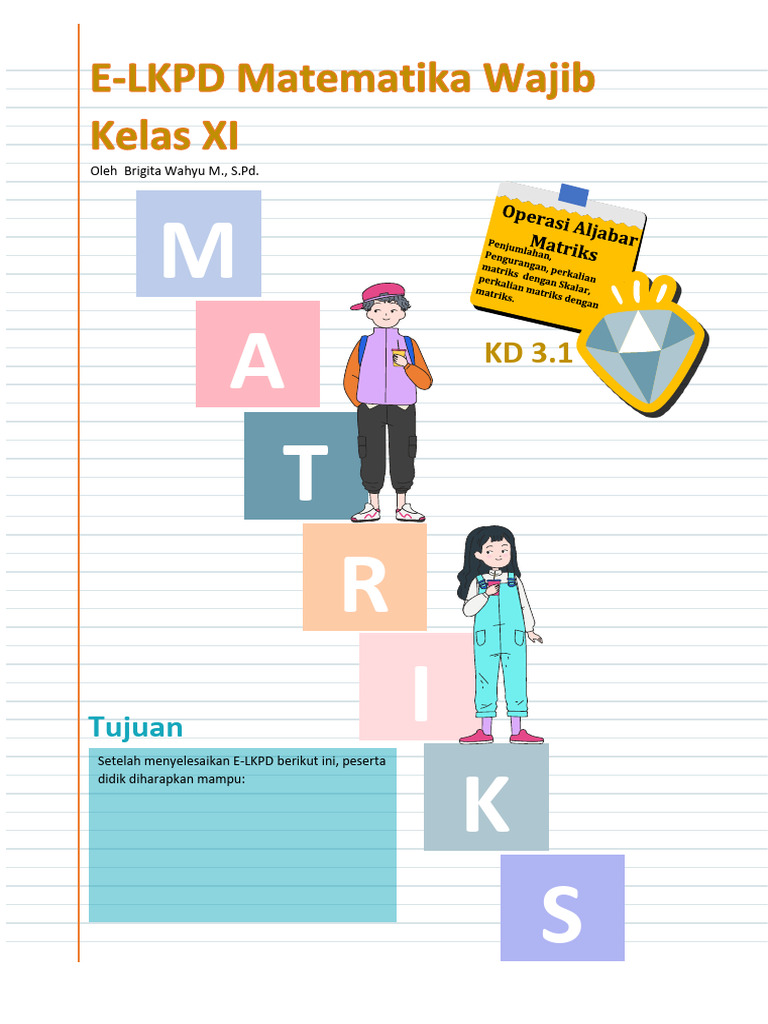 E LKPD Matriks Operasi Penjumlahan dan Pengurangan perkalian | PDF