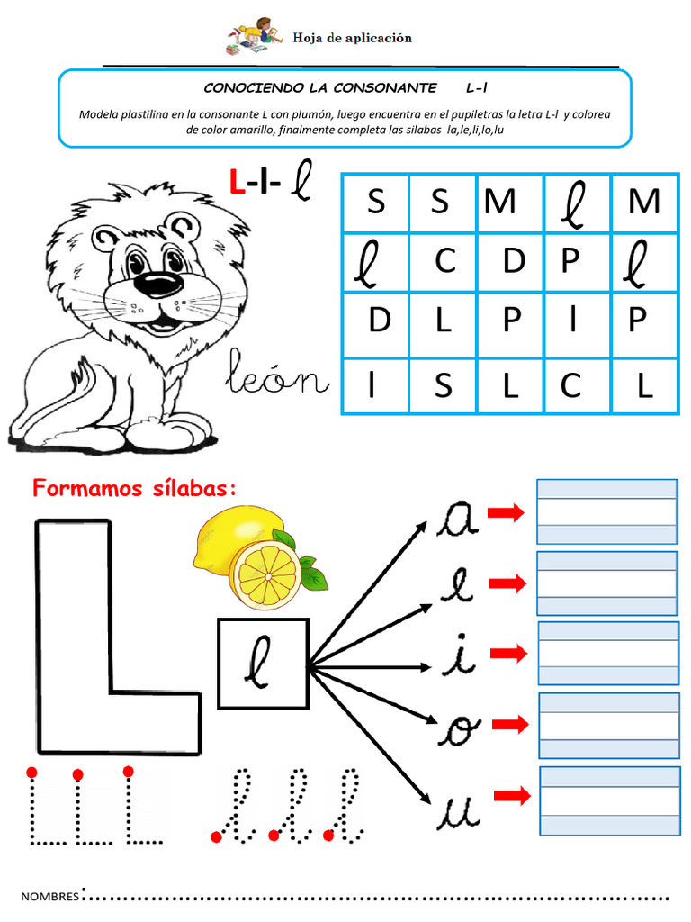 Consonante L - Final Maestra en Accion | PDF | Notación | Comunicación ...