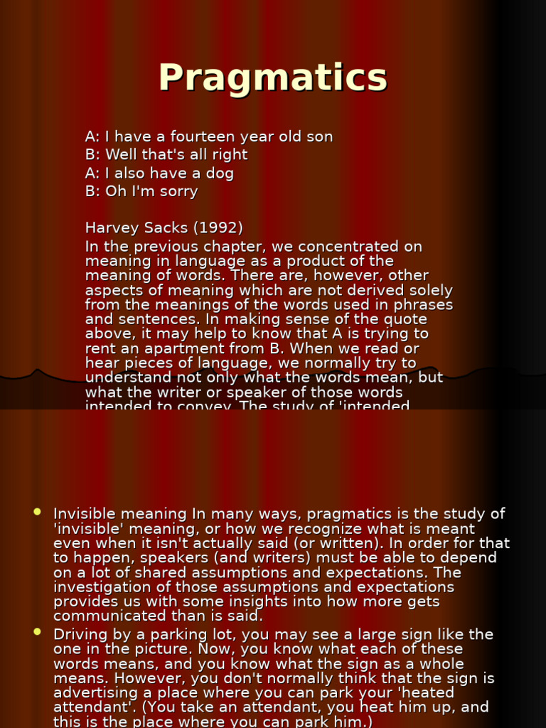 Pragmatics 2 | PDF | Question | Linguistics