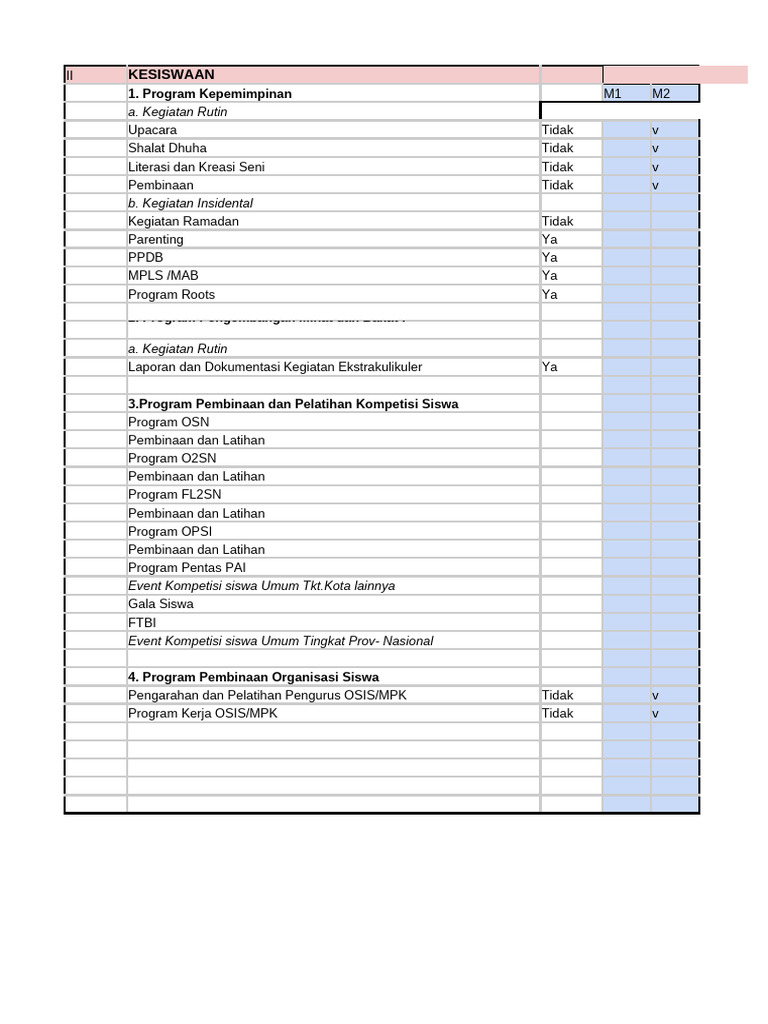 Timeline Proker Kesiswaan Periode Januari-Juni 2024 | PDF