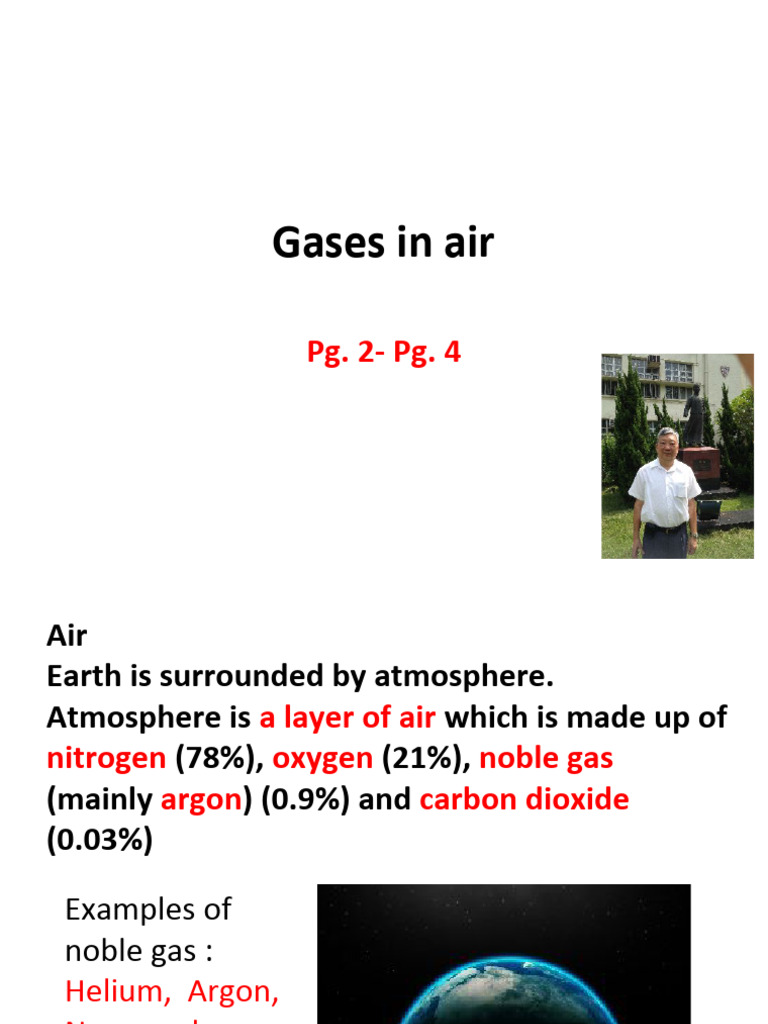 1 - Gases in Air | PDF | Atmosphere Of Earth | Oxygen