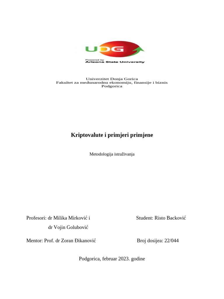 Kriptovalute I Primjeri Primjene - RAD | PDF