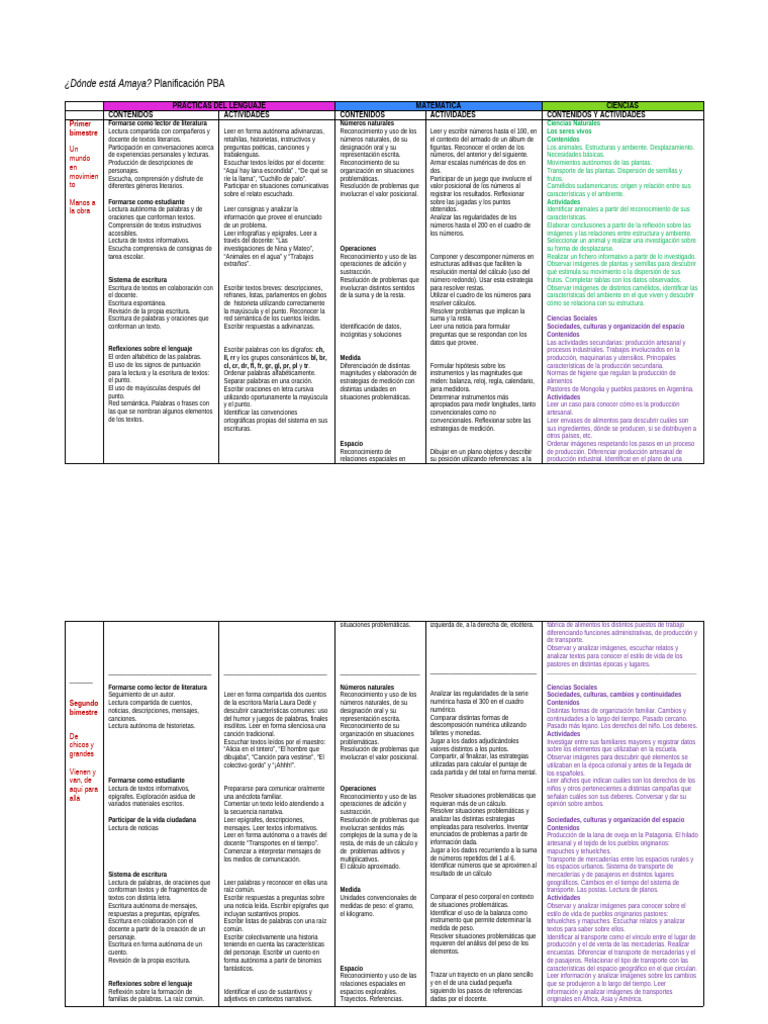 Plan Anual Modelo | PDF | Escritura | Sustracción