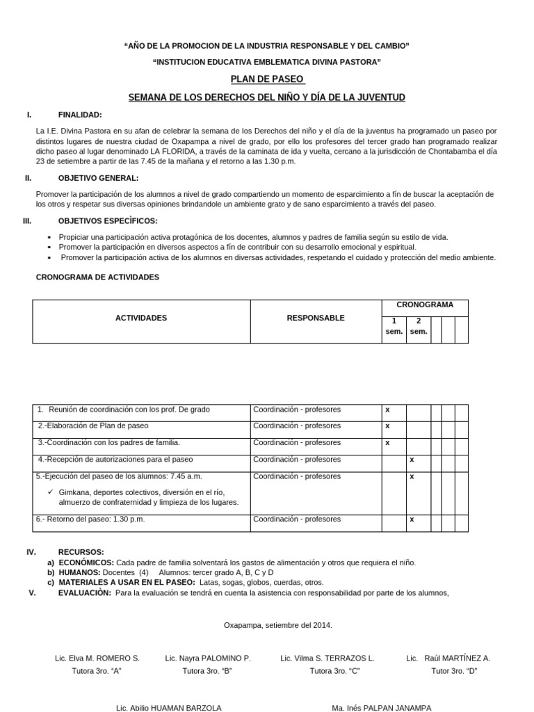 Plan de Paseo | PDF | Salud y bienestar | Ciencia y matemáticas
