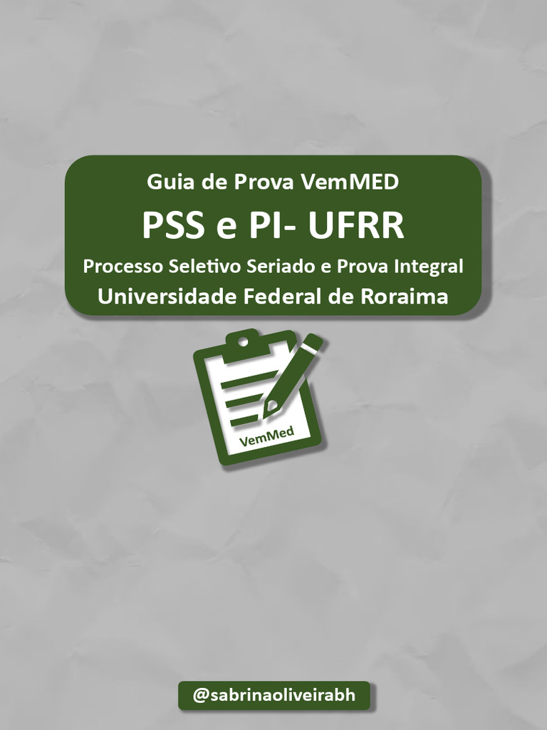 Guia de Provas PSS e PI UFRR 2024 | PDF | Deficiência