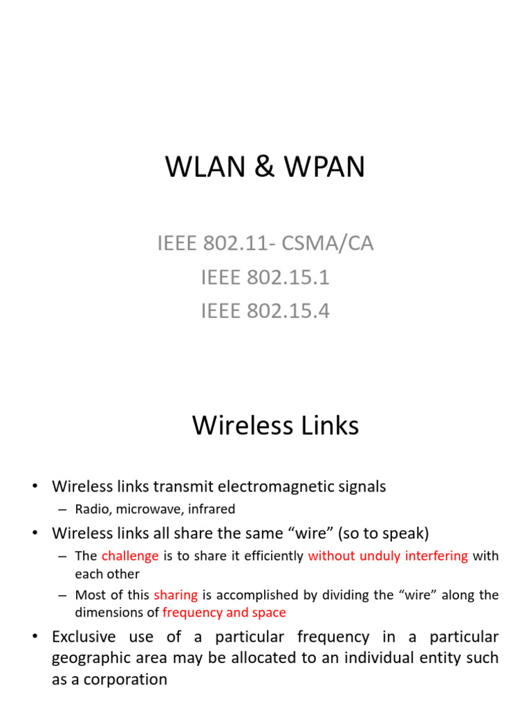 Wlan and Wpan | PDF | Radio Spectrum | Radio