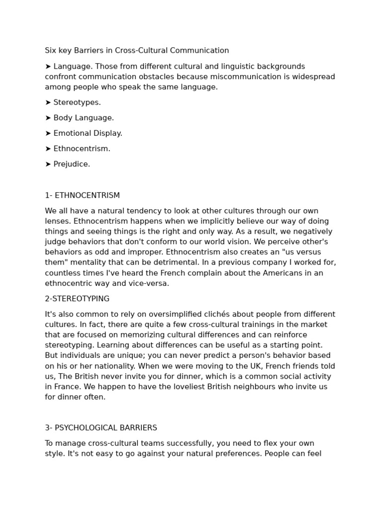 Cross Cultural Communication | PDF | Social Psychology | Psychology