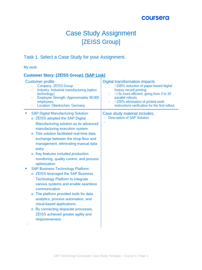 ZEISS Group Digital Transformation Case Study | PDF | Change Management ...