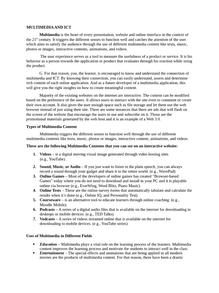 Etech Pdf Educational Technology Multimedia