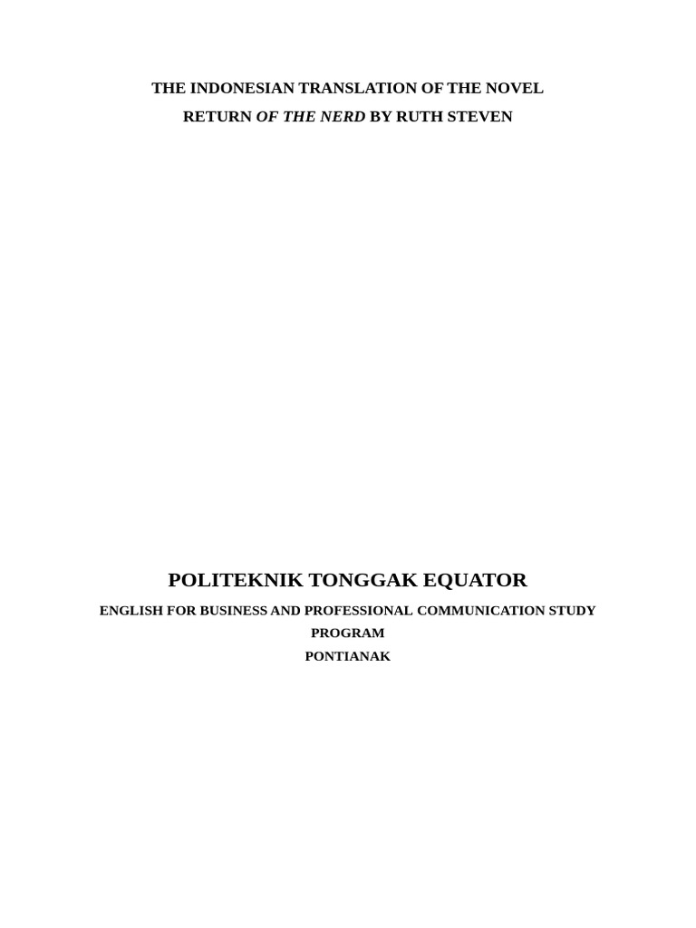 Indonesian Translation of "Return of the Nerd" | PDF | Translations | Idiom