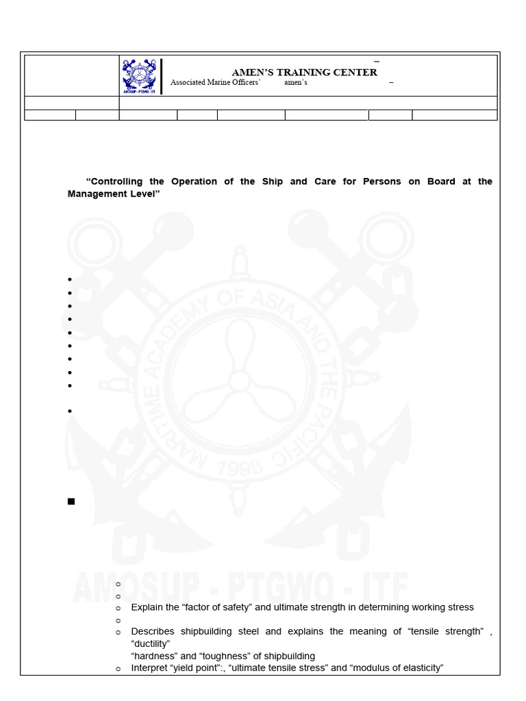 New MLC Training for Marine Deck Officers | PDF | Navigation | Strength ...