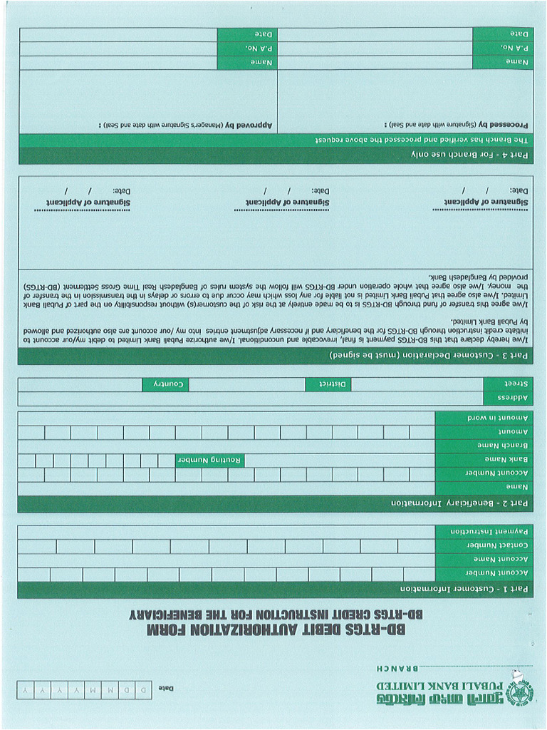 RTGS Updated Form | PDF