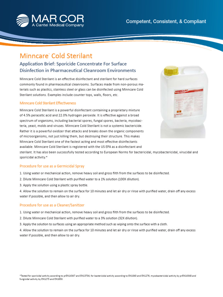 50096-371 Minncare App Notes | PDF | Disinfectant | Sterilization ...