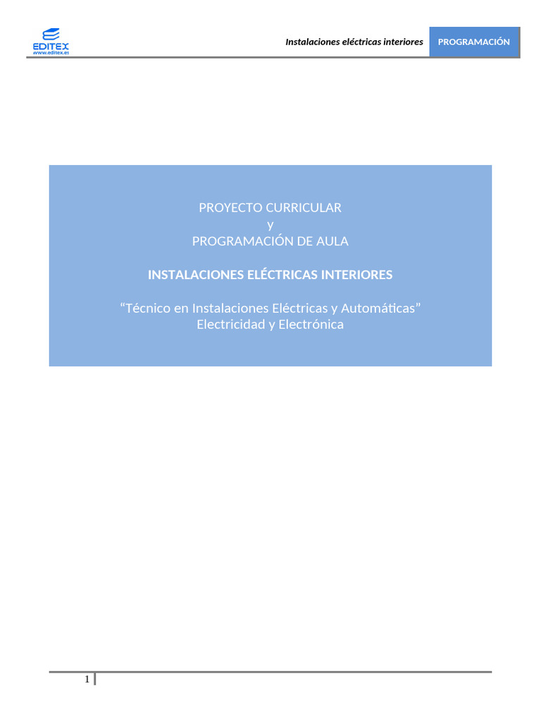Programacion_Instalaciones_Electricas_Interiores_UD01 | PDF