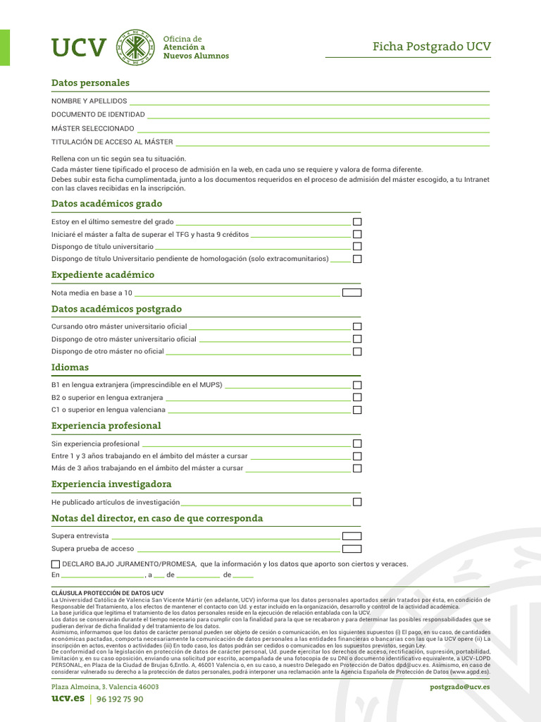 Ficha Postgrado | PDF