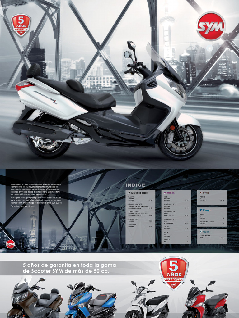 Catalogo General Sym | PDF | Honda | Sistema de freno antibloqueo