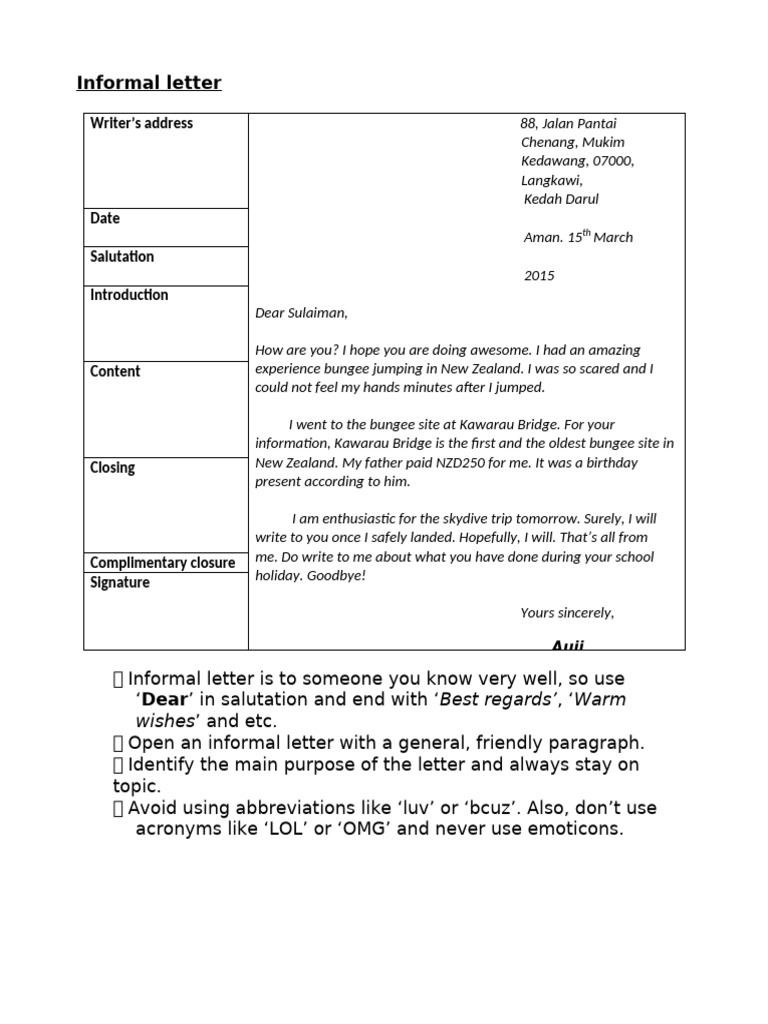 Informal Letter | PDF