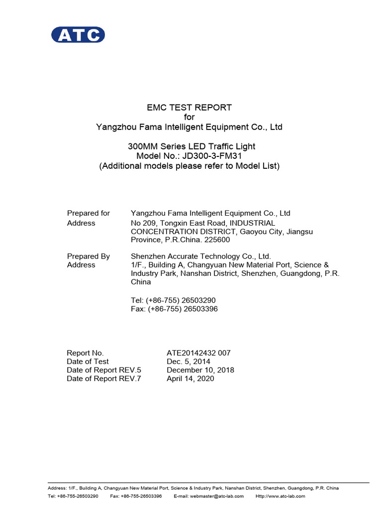 300mm EMC Report - FAMA LIGHT | PDF | Antenna (Radio) | International ...