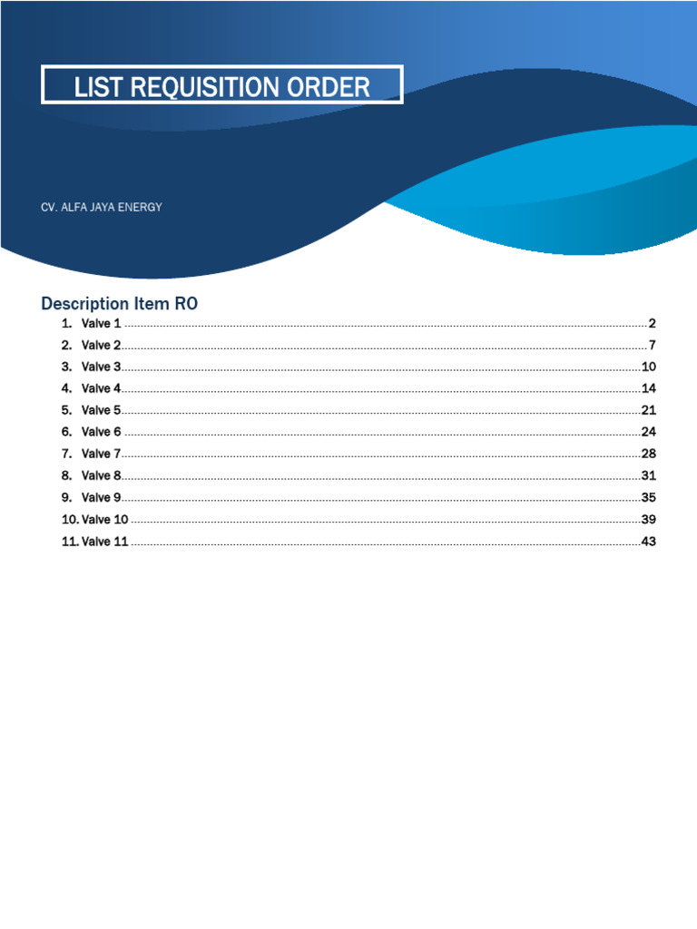 Requisition Order Valve 1-13 Aje | PDF | Valve | Plumbing