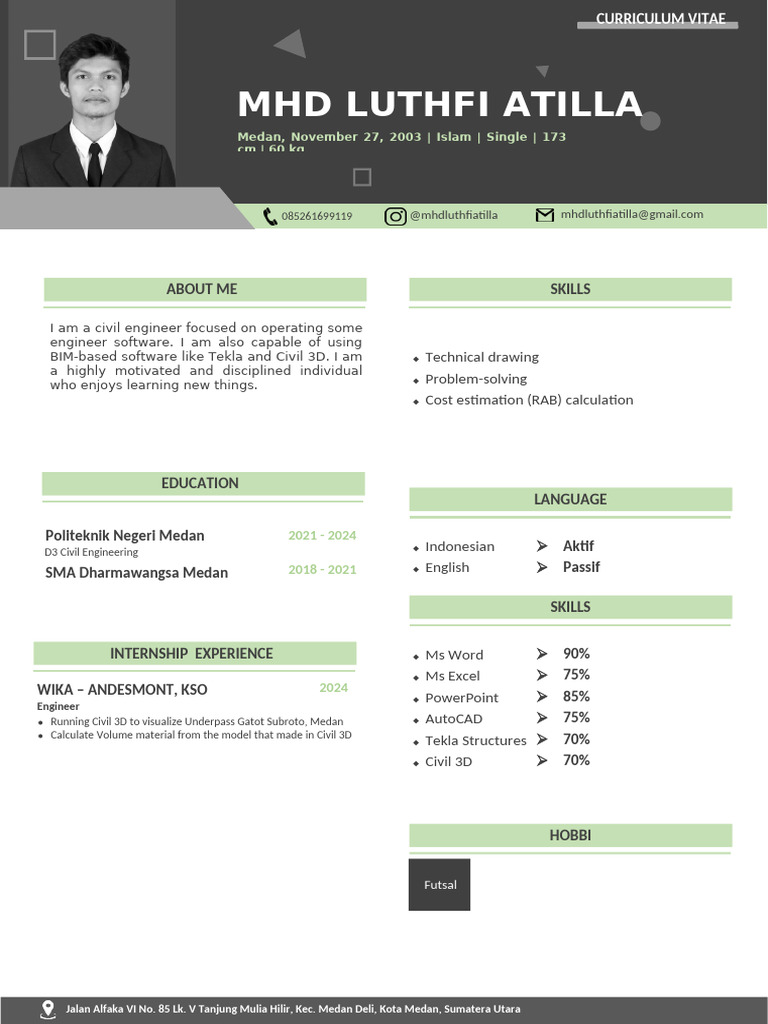 CV MHD Luthfi Atilla | PDF | Engineering
