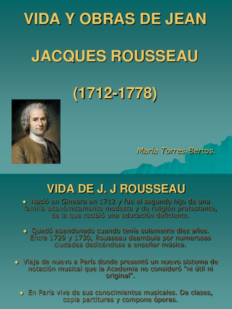 Vida y Obras de Jean Rousseau | Jean-Jacques Rousseau | Emile, o sobre ...