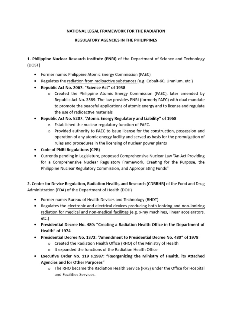 National Legal Framework Summary Of Requirements Pdf Nuclear