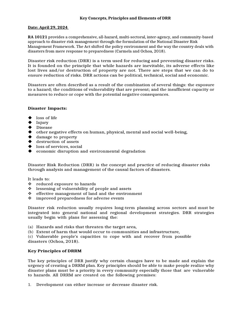 DRRR Final Term | PDF | Disaster Risk Reduction | Risk
