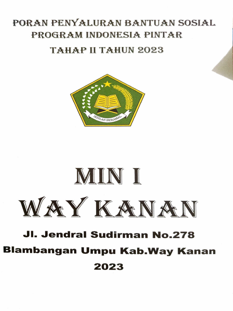 Contoh Laporan PIK MIN 1 Way Kanan | PDF