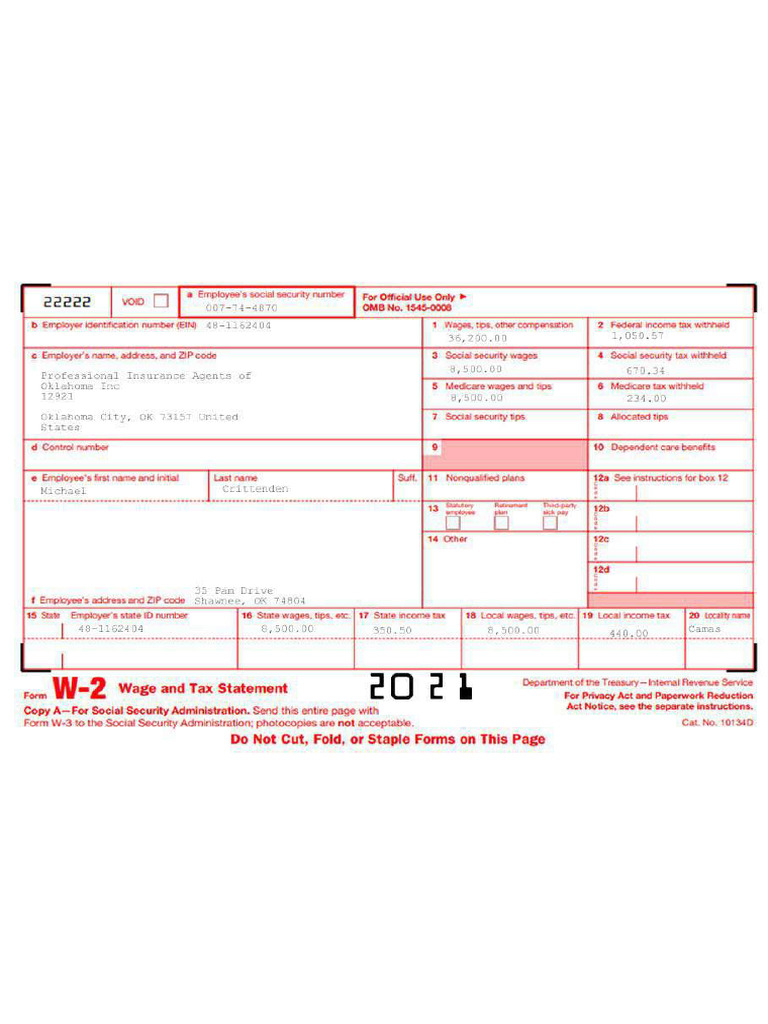 2021 W2 | PDF