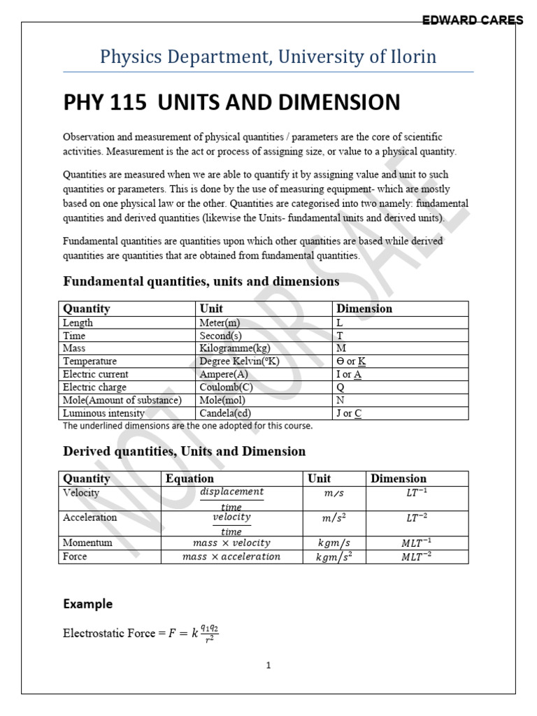 Phy115 Complete Note Pdf Acceleration Velocity 6588