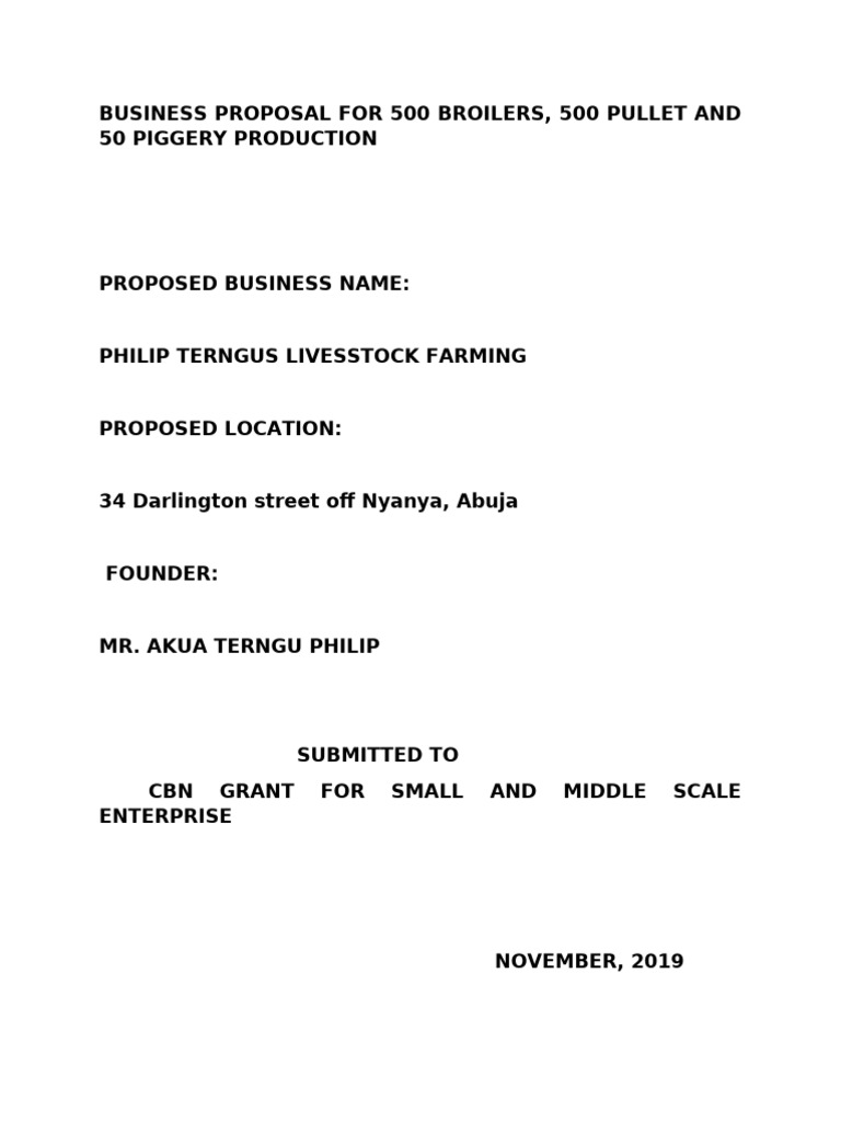 Business Plan for Livestock Farming | PDF | Gross Margin | Chicken