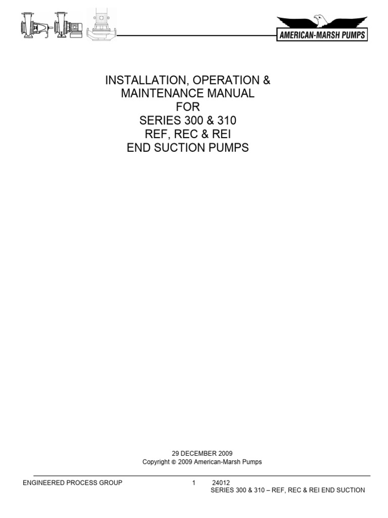 310 Vertical in Line Manual | PDF | Pump | Bearing (Mechanical)