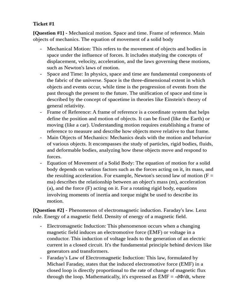 Physics 1-2 | PDF | Electromagnetic Induction | Waves