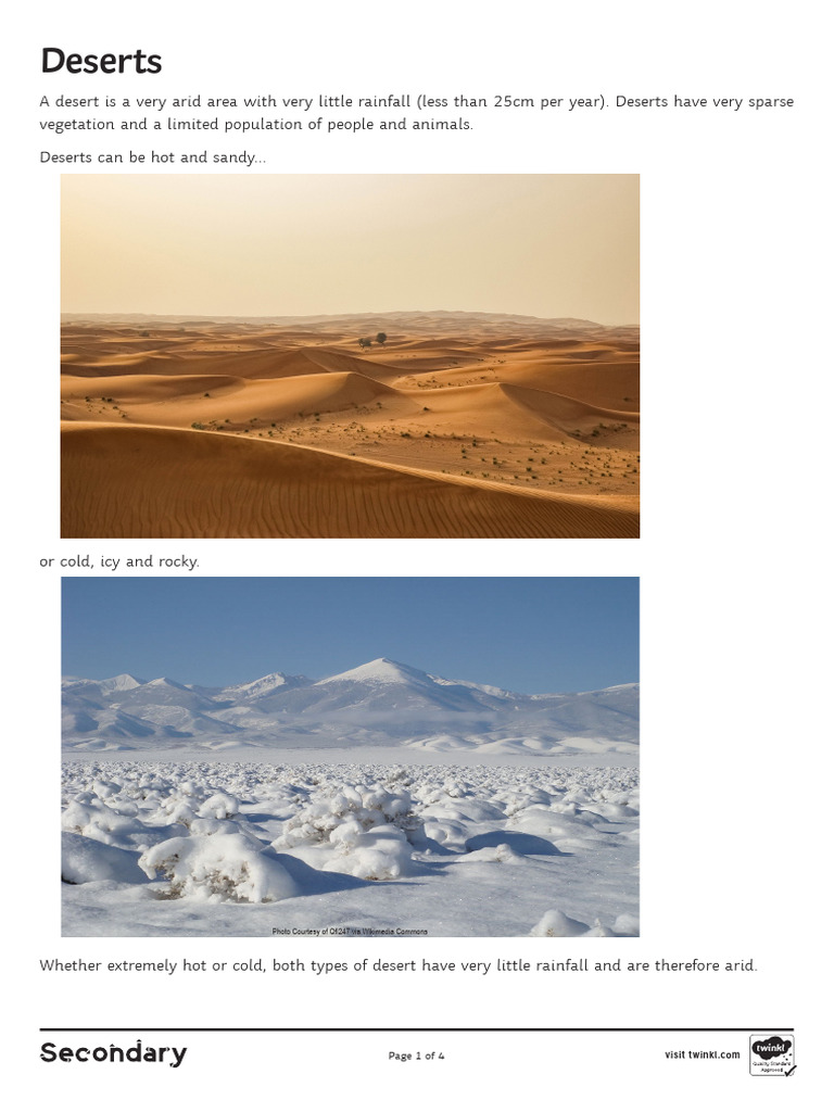 Deserts Climate Graph Activity - Lower | PDF | Desert | Sahara