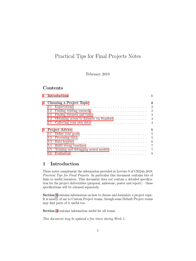 Final Project Practical Tips | PDF | Deep Learning | Artificial Neural ...