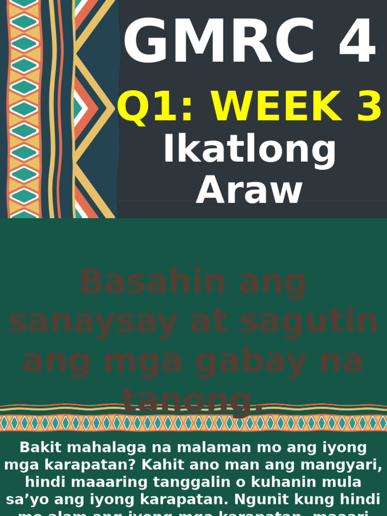 Q1-W3-Ikatlong Araw | PDF