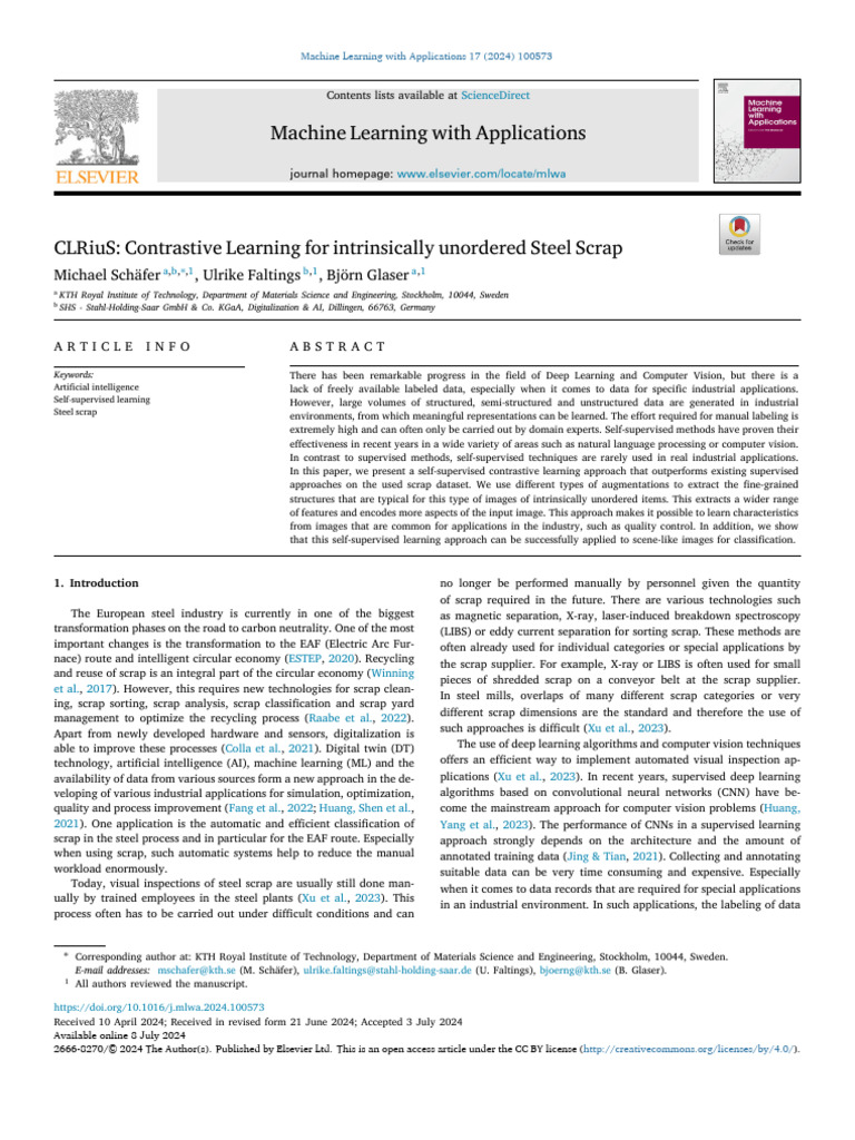 CLRiuS: Contrastive Learning For Intrinsically Unordered Steel Scrap ...