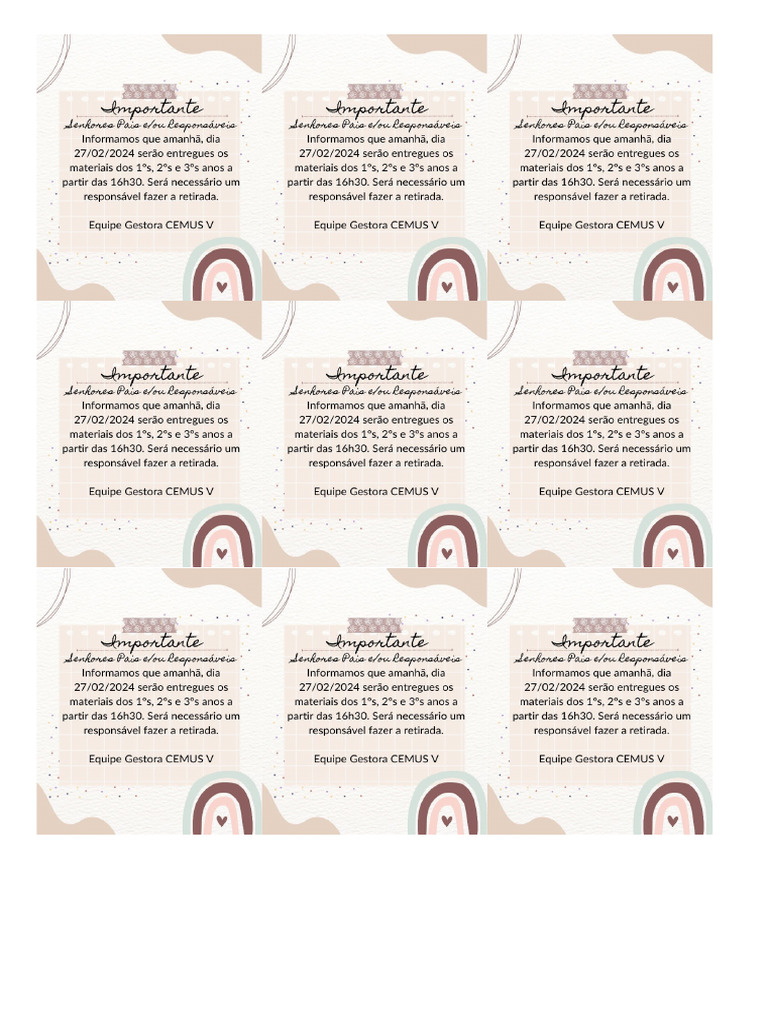 Bilhete Material | PDF