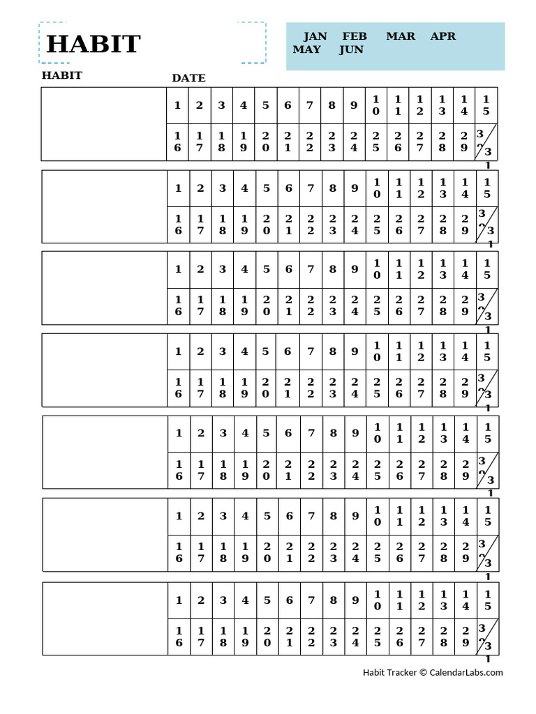 Goal Setting Habit Tracker | PDF