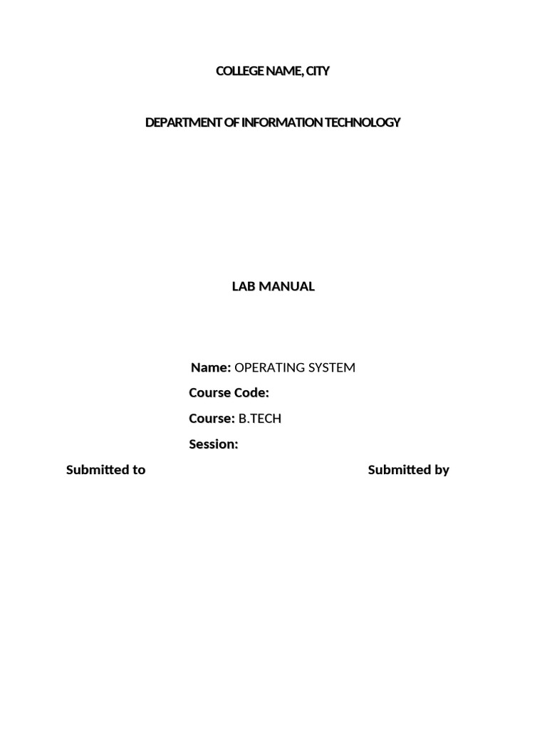 Lab Manual Operating System 29sep18 | PDF | Scheduling (Computing) | Operating System Technology