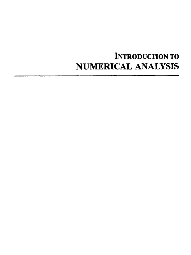 Hildebrand 1974, Introduction To Numerical Analysis | PDF
