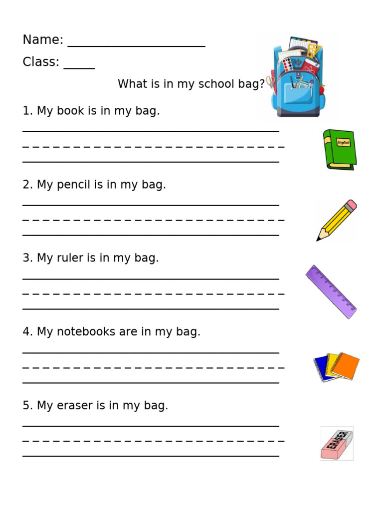 What's in My School Bag | PDF
