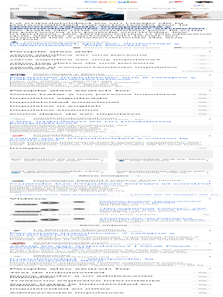 Una Persona Impulsiva - Google Search | PDF | Salud mental | Psicología ...