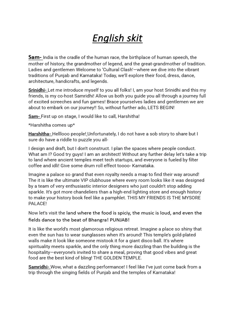 English Skit | PDF | Dances