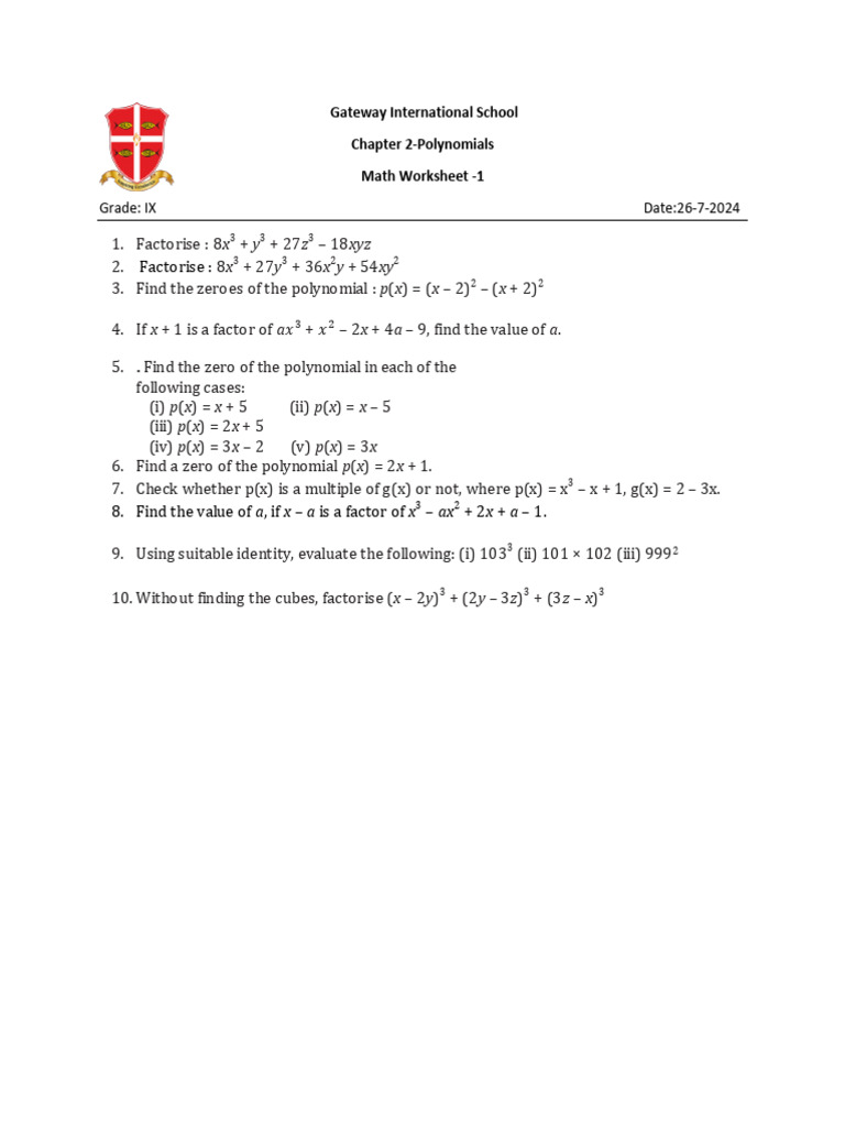 2 Polynomials | PDF