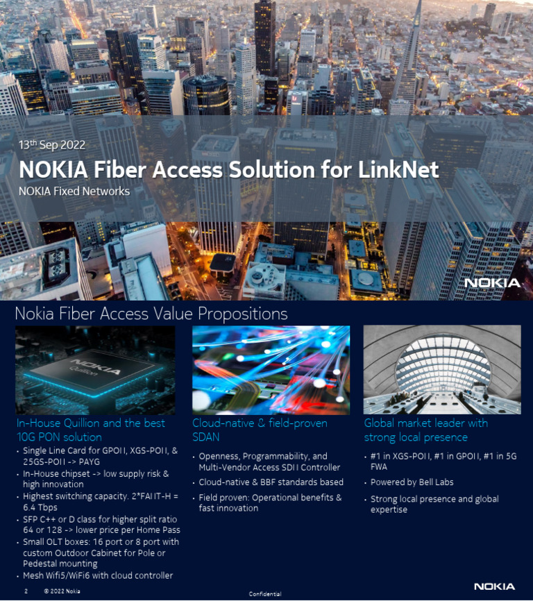 NOKIA Fiber Access Solution For LinkNet - Executive Pitch | PDF