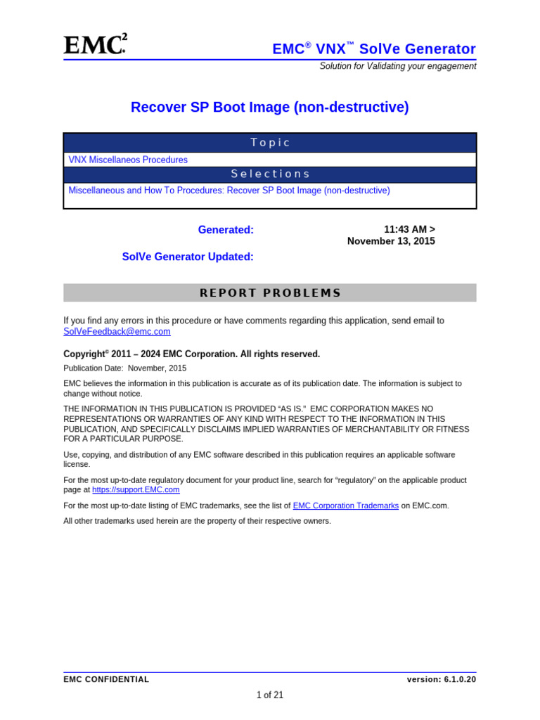 Recover SP Boot Image (Non-Destructive) VNX1 | PDF | Booting | File Transfer Protocol