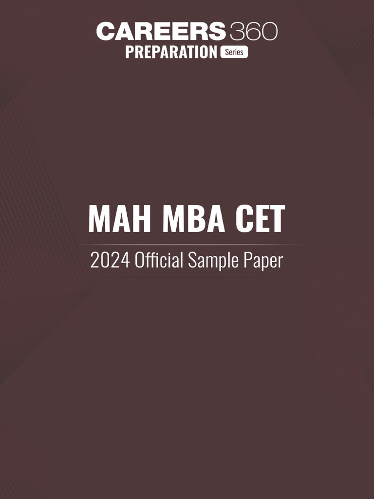 MAH MBA CET 2024 Official Sample Paper | PDF | Decision Making | Cognition